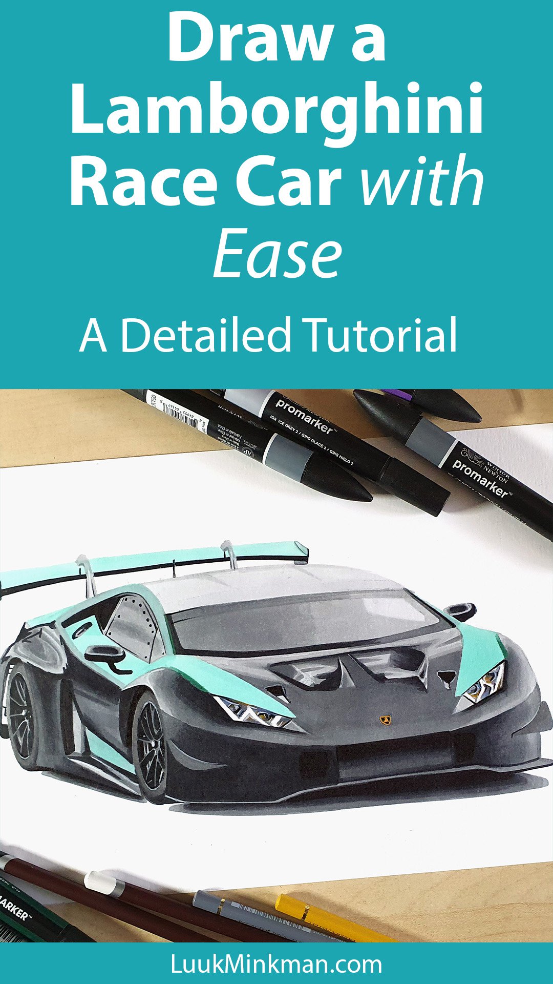 How to Draw a Lamborghini Race Car | Step-by-Step Car Drawing Tutorial